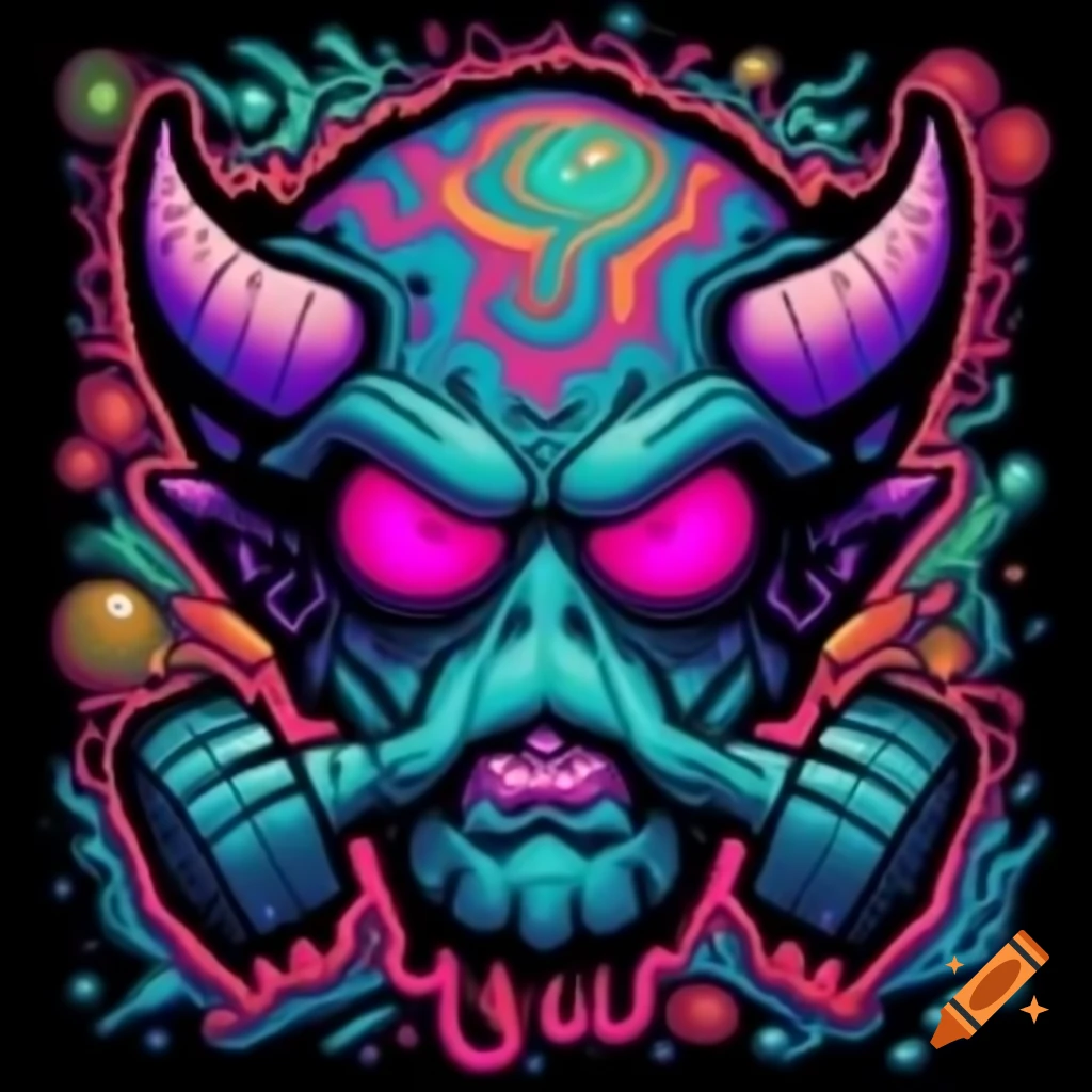 Detailed cartoon graffiti art for Psy Chill Dub logo on Craiyon