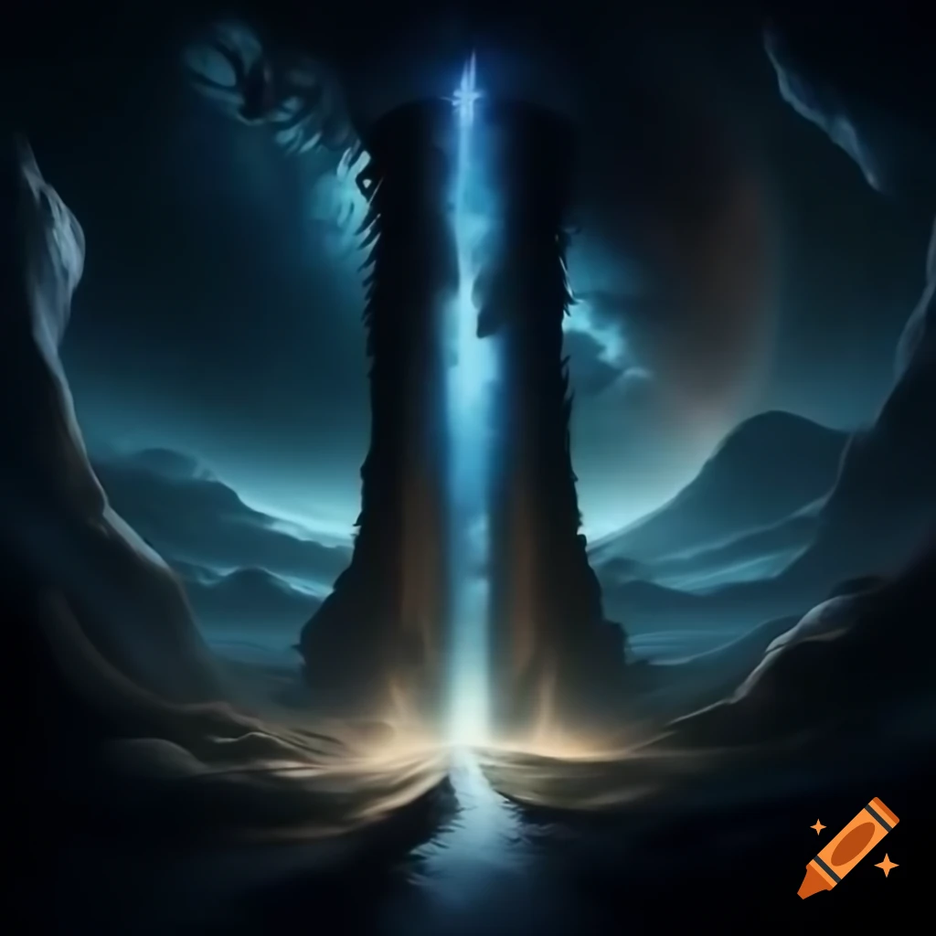 Celestial beam illuminating the night sky, symbolizing hope on Craiyon