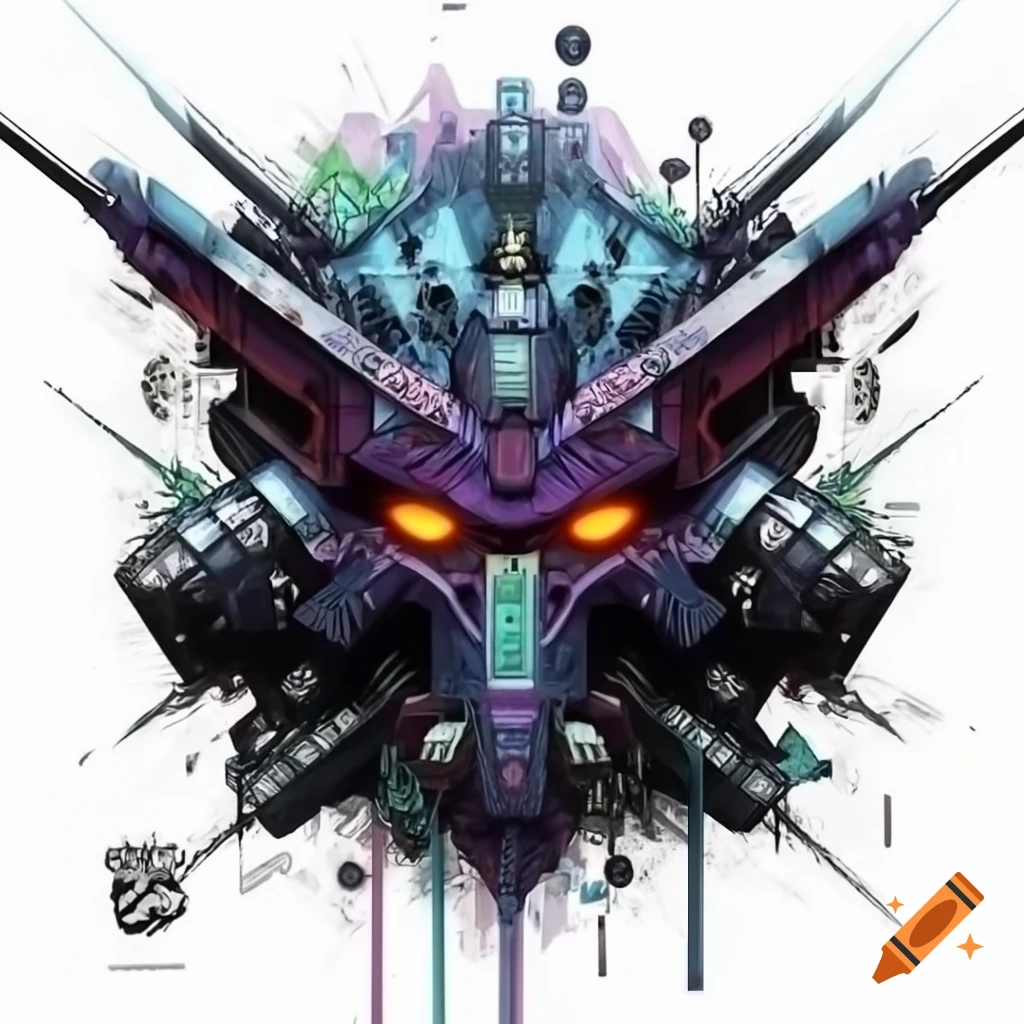 Detailed Mecha graffiti art with psychedelic chill theme on Craiyon