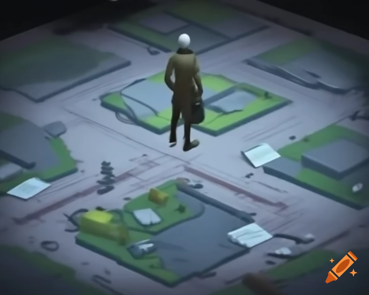 Eccentric mapmaker discovers unexplained polygon void in city on Craiyon