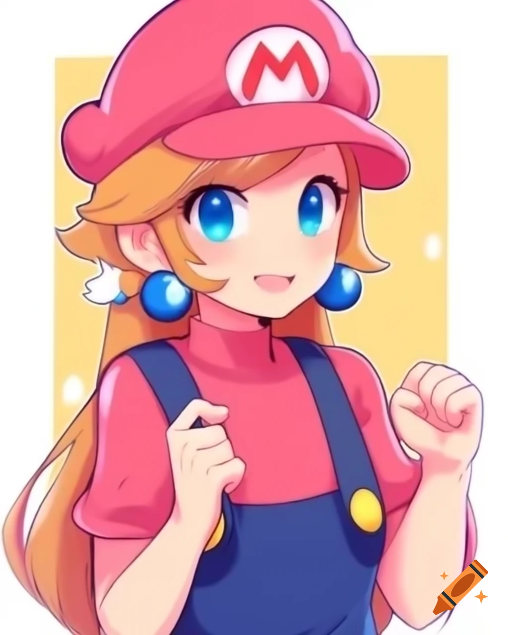 Anime-style female character inspired by mario on Craiyon