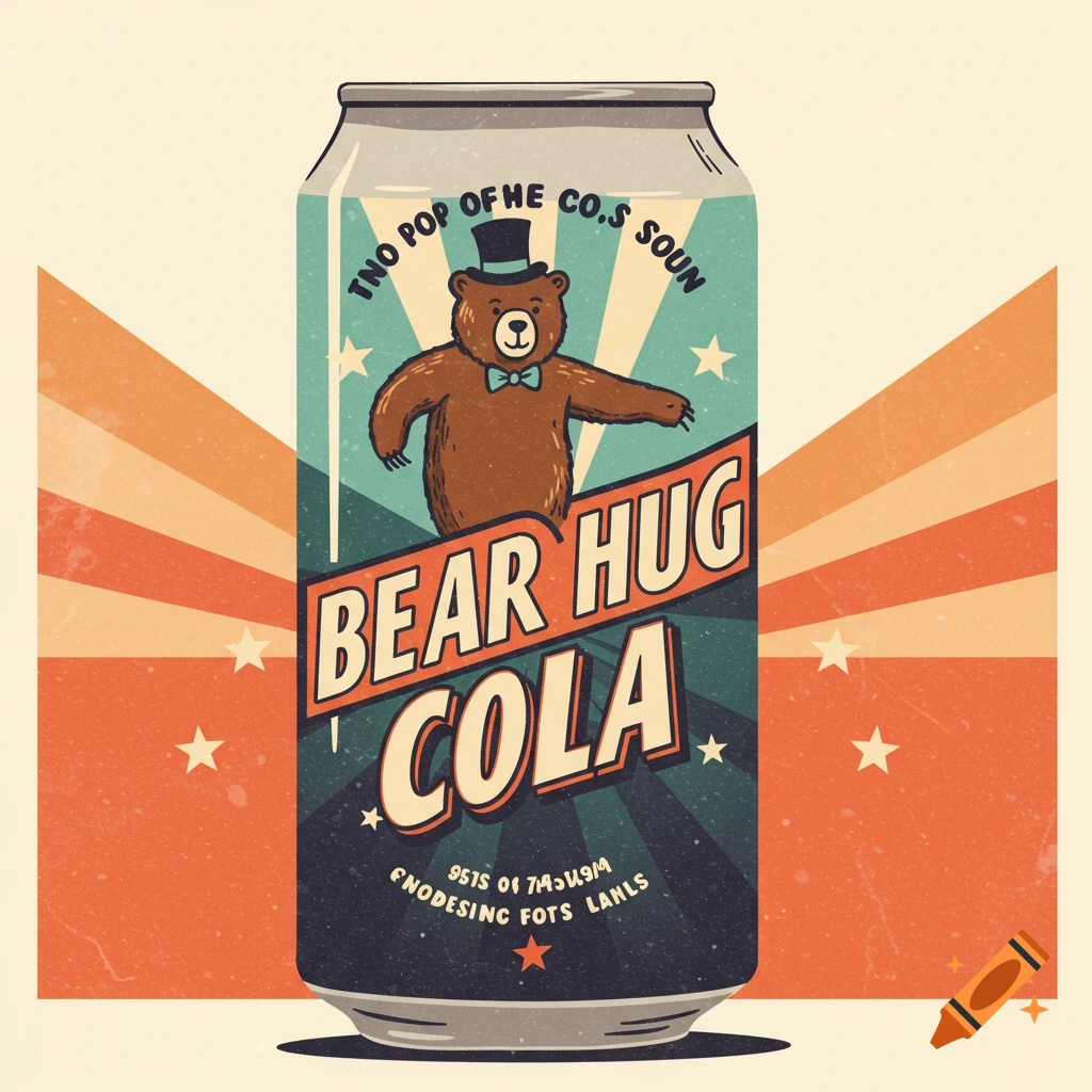 Unique soda can label design on Craiyon