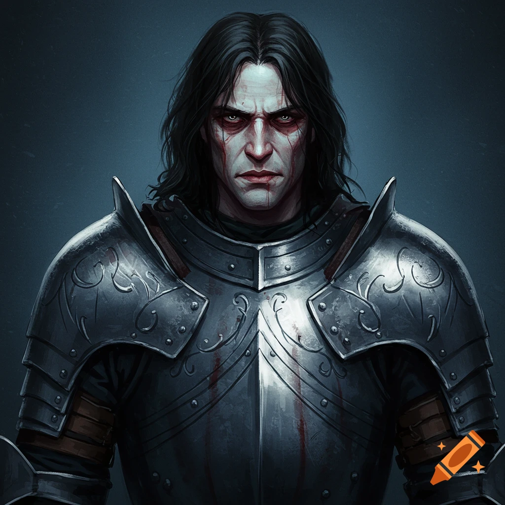 Man in heavy armor on Craiyon