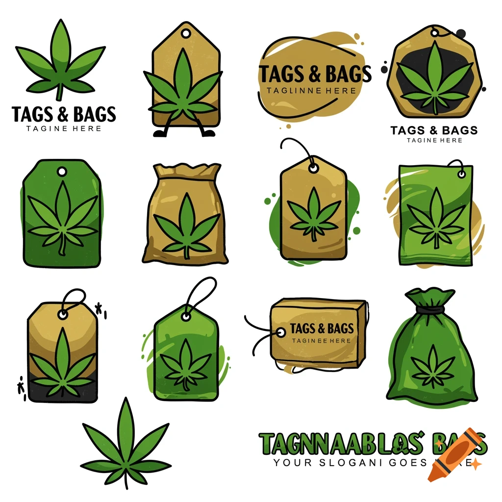 Weed logos for start up Tags & Bags on Craiyon