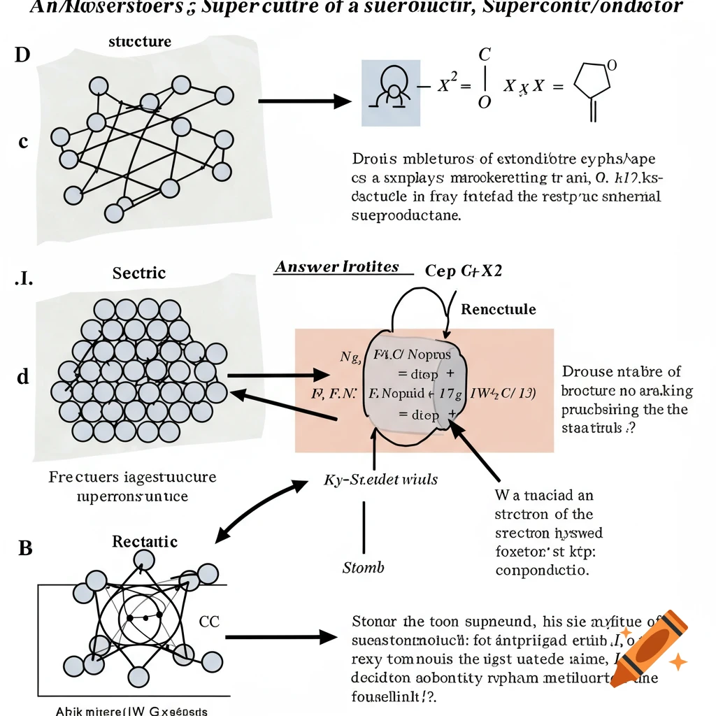 Diagram of a superconductor model showing lattice structure and ...