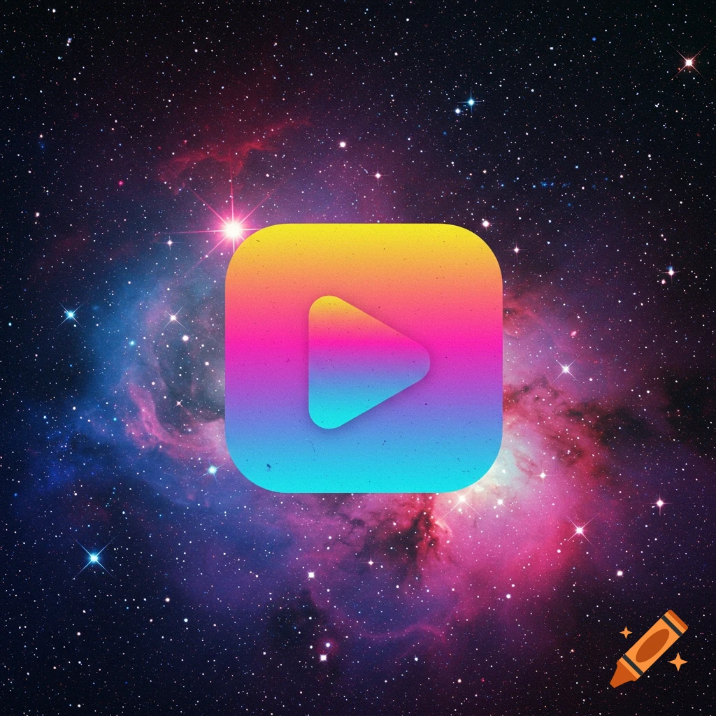 Funky, colorful YouTube icon for TuneScape in space on Craiyon
