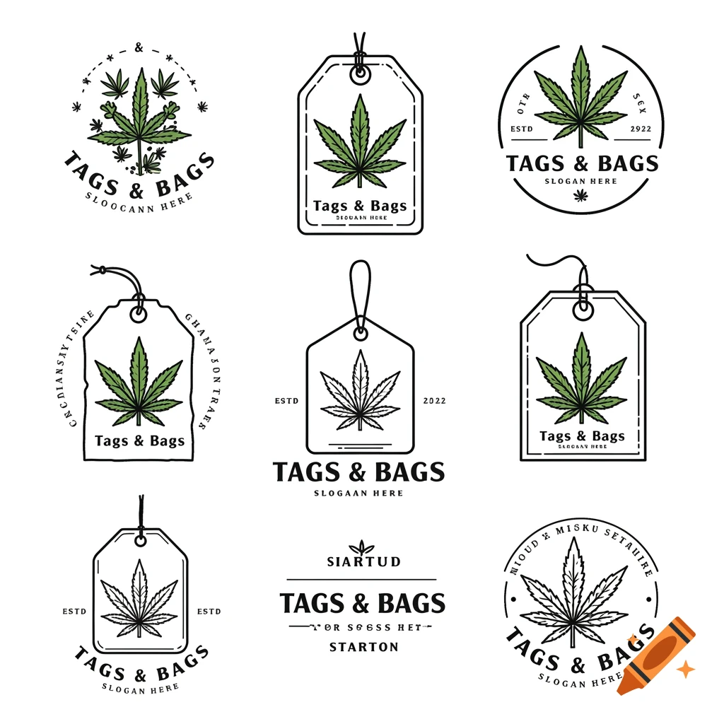 Weed logos for start up Tags & Bags on Craiyon