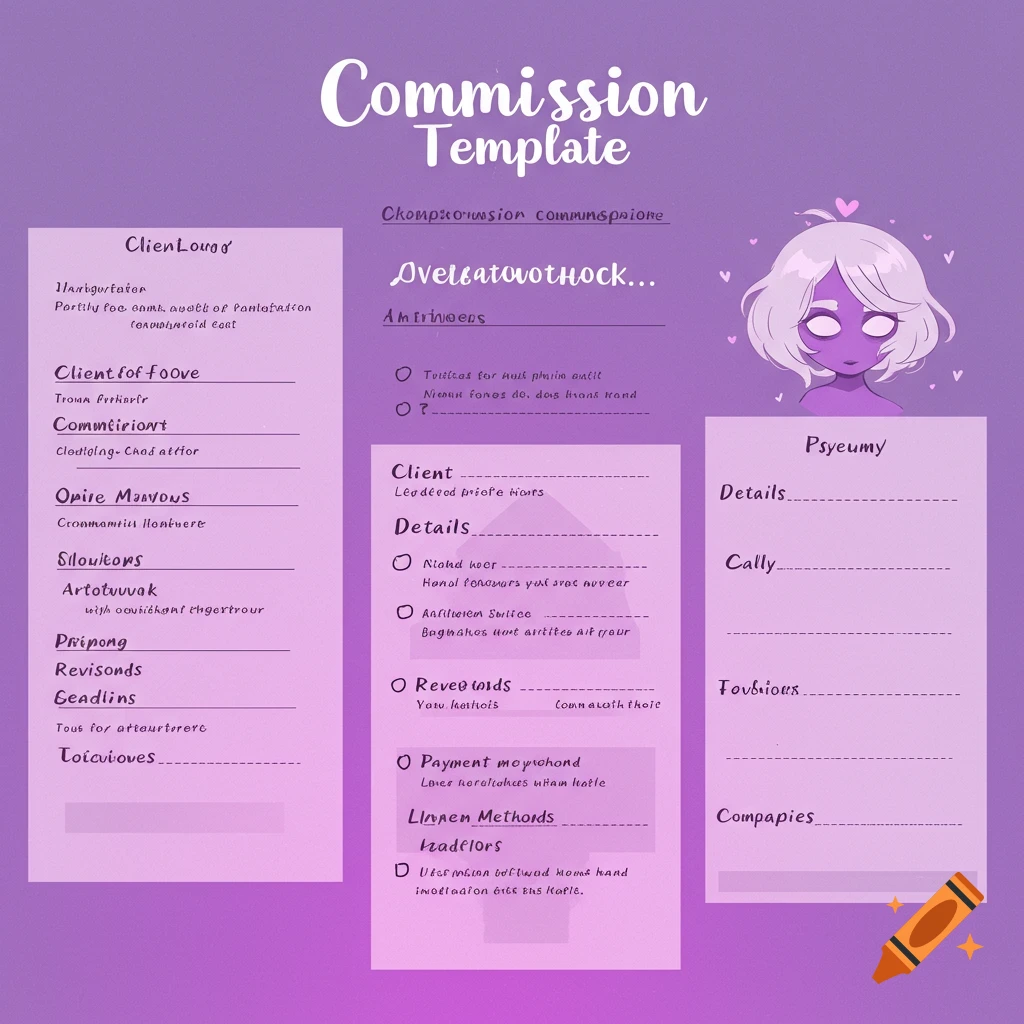 Art commission template on Craiyon