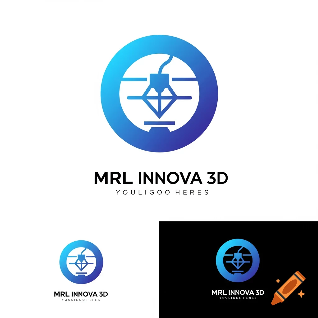 MRL World Innovation 3D company logo with a 3D printer on Craiyon