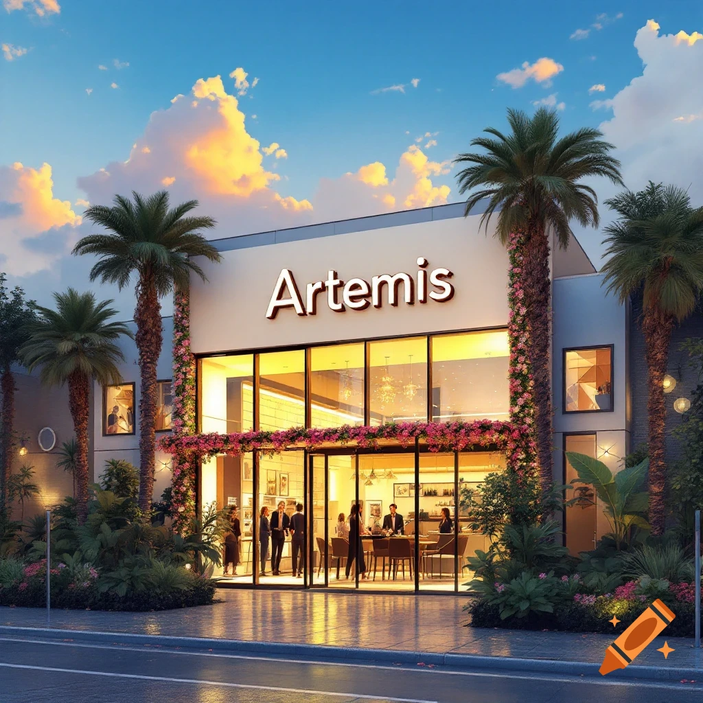 Artemis IT company logo with Alireza Agharafie on Craiyon
