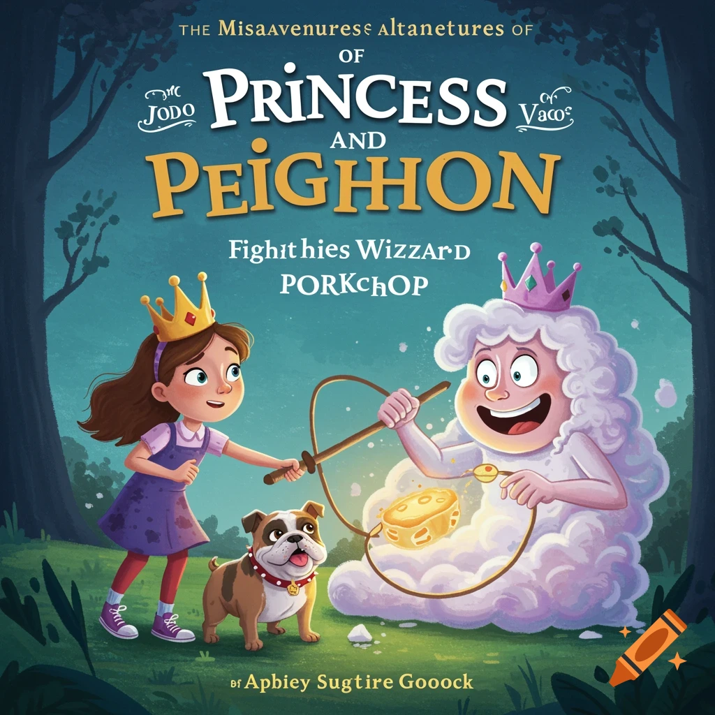 Book cover featuring Princess Peighton and Porkchop fighting Vadoo the ...