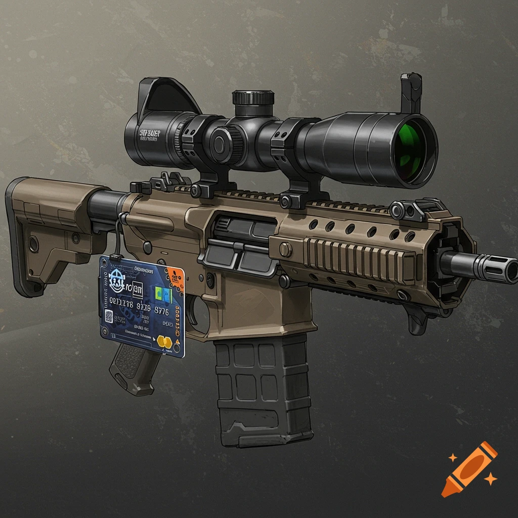 Sig Sauer XM7 rifle with XM157 smart scope and computer module on Craiyon