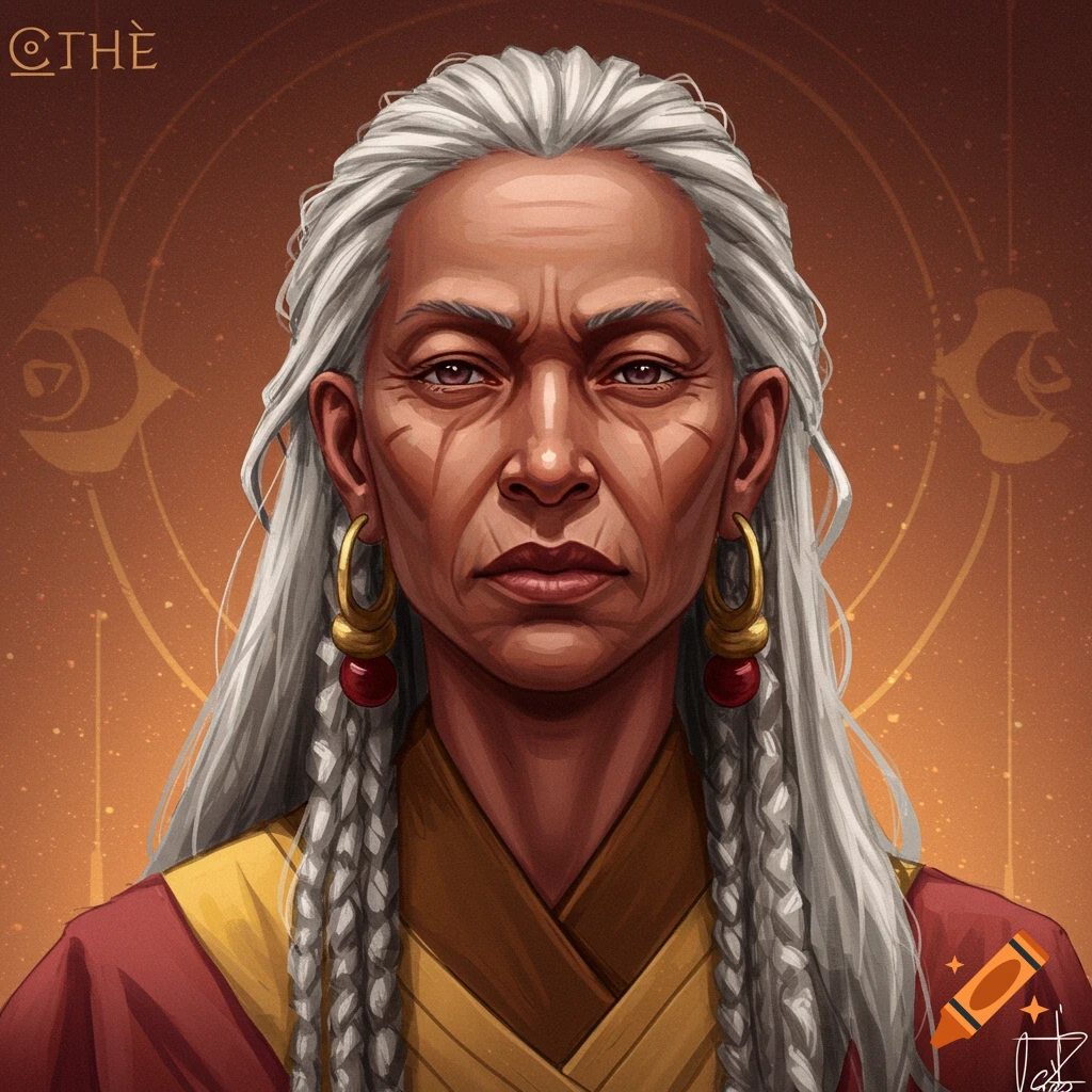 Digital portrait of Che, a powerful and wise female character. on Craiyon