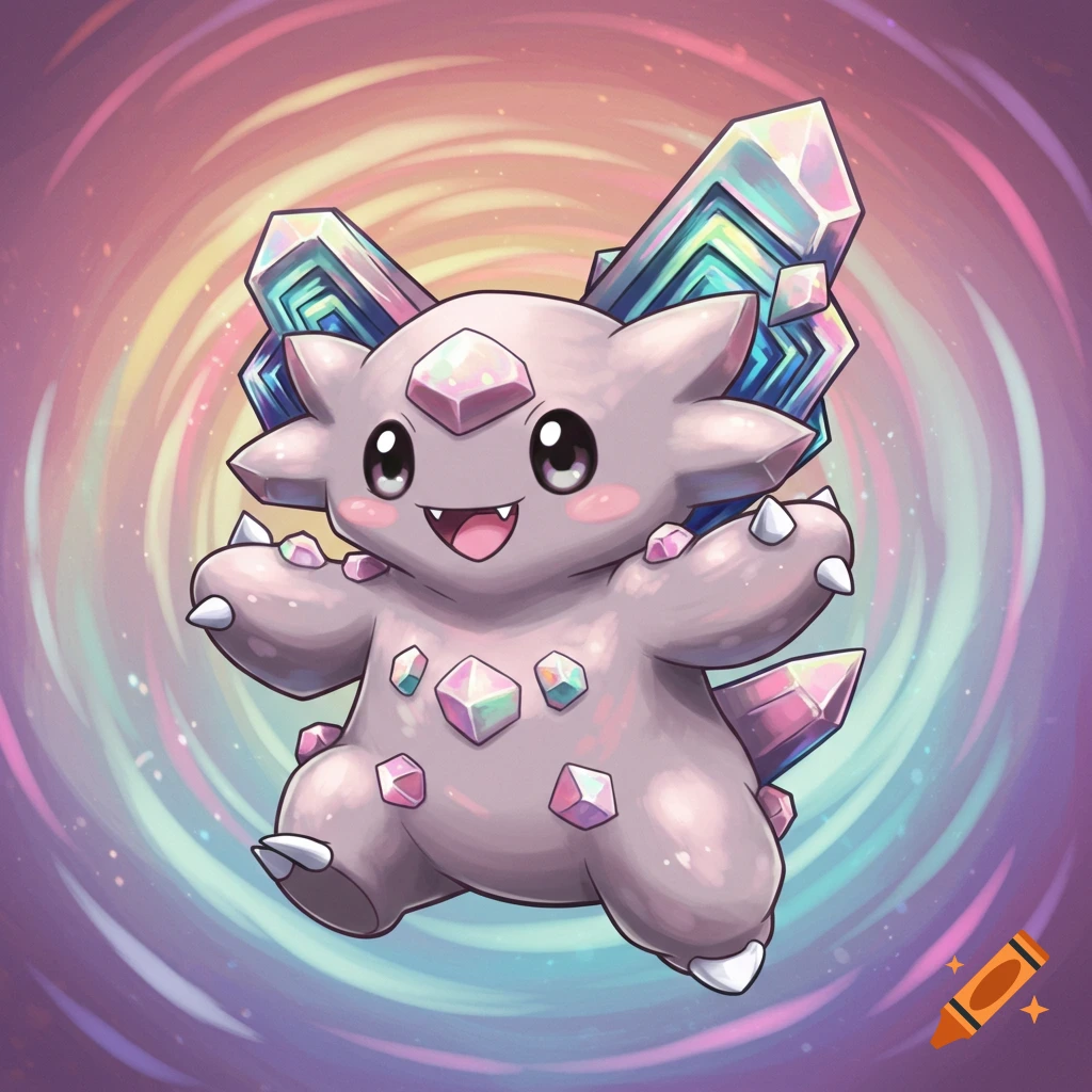 Bismuth as a Pokemon illustration on Craiyon