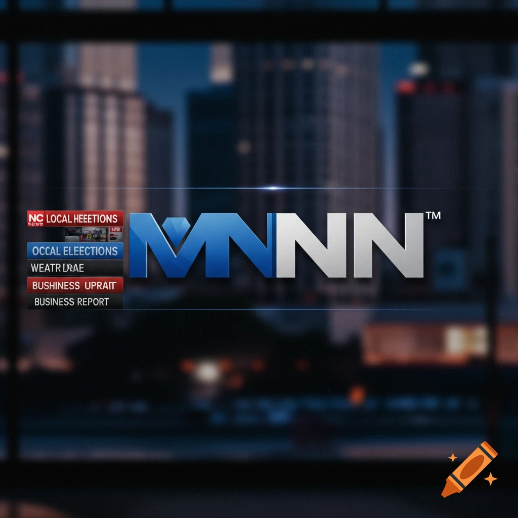 MNN logo, Meryton News Network intro animation letters on Craiyon