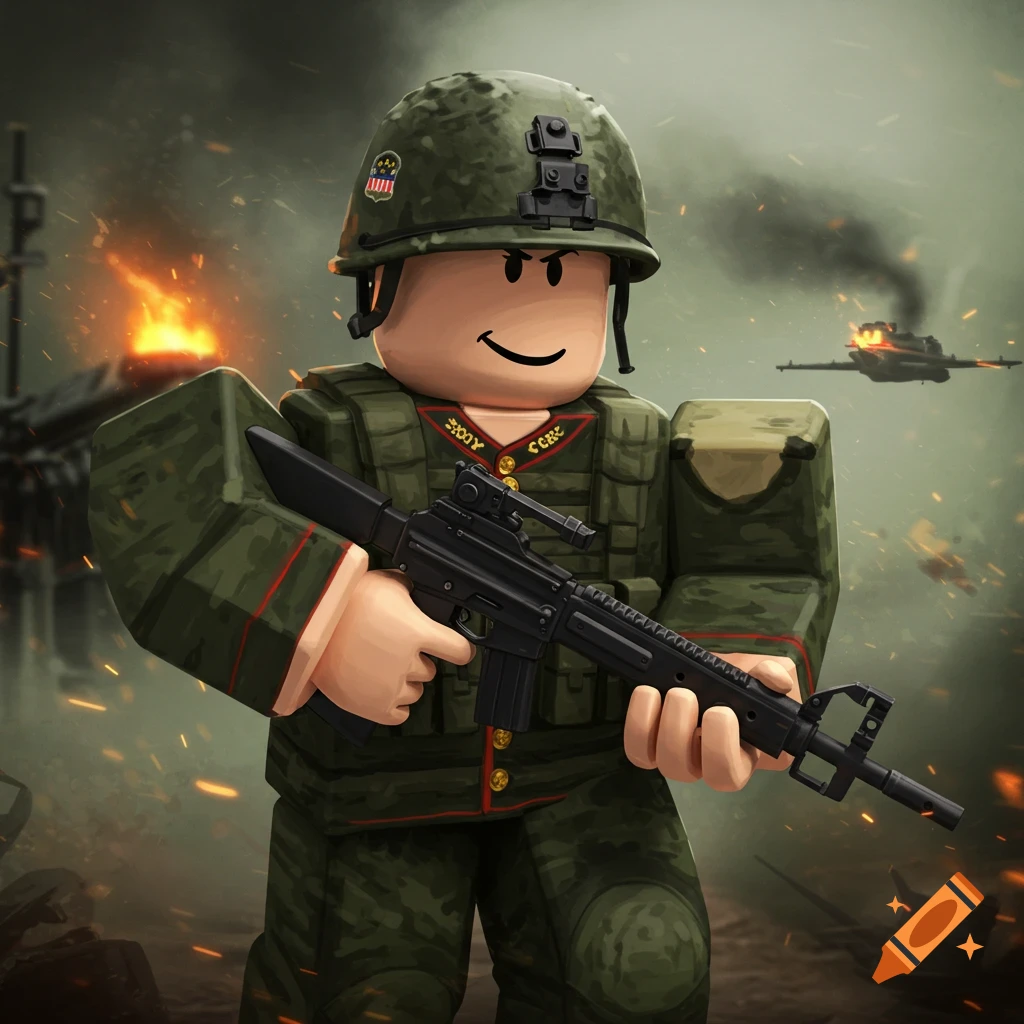 Discord logo for United States Marines Roblox army game on Craiyon