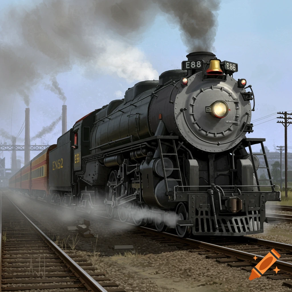 EMD E8 locomotive with raised cab on Craiyon