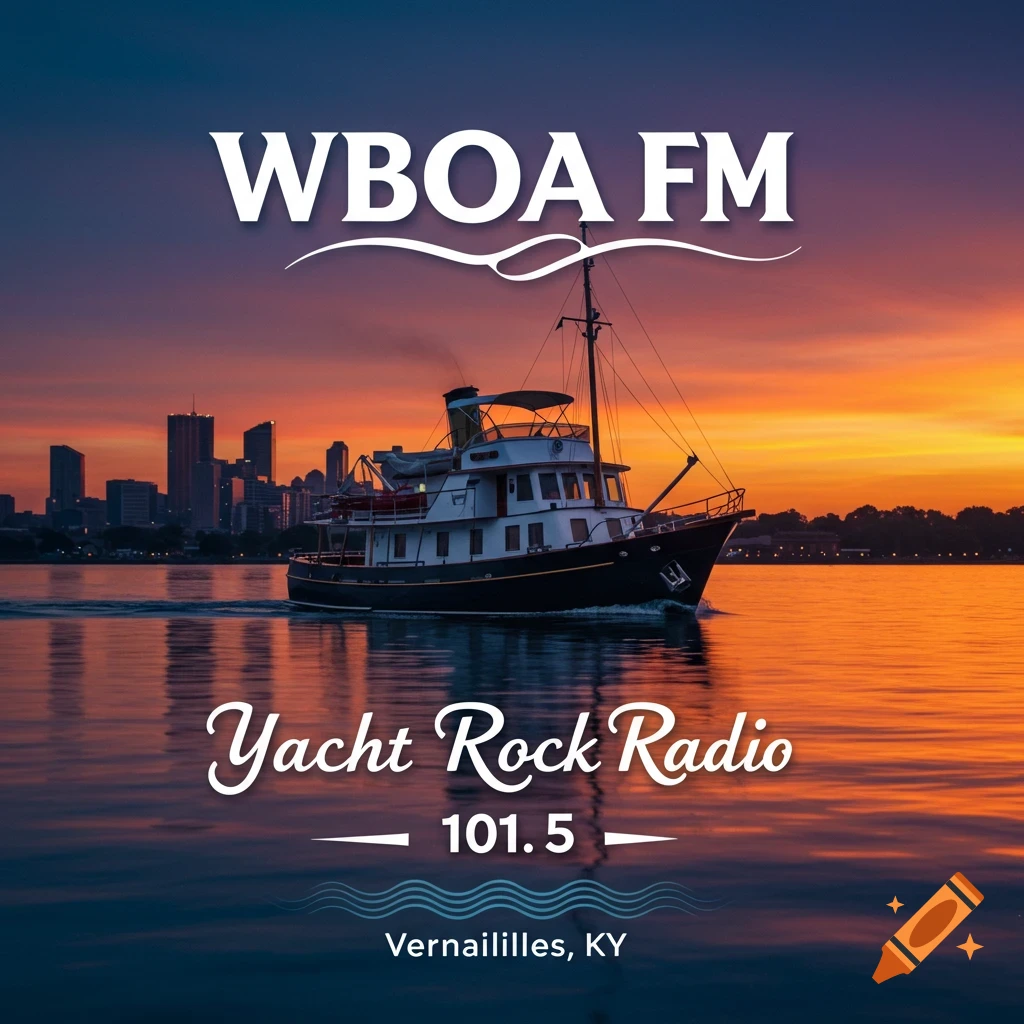 Yacht Rock Radio WBOA FM poster on Craiyon