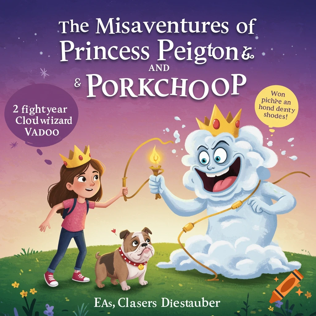Book cover featuring Princess Peighton and Porkchop fighting Vadoo the ...