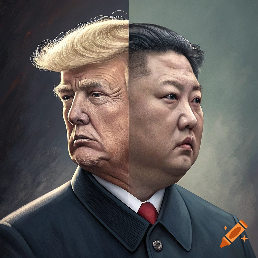 Donald Trump and Kim Jong Un mix on Craiyon