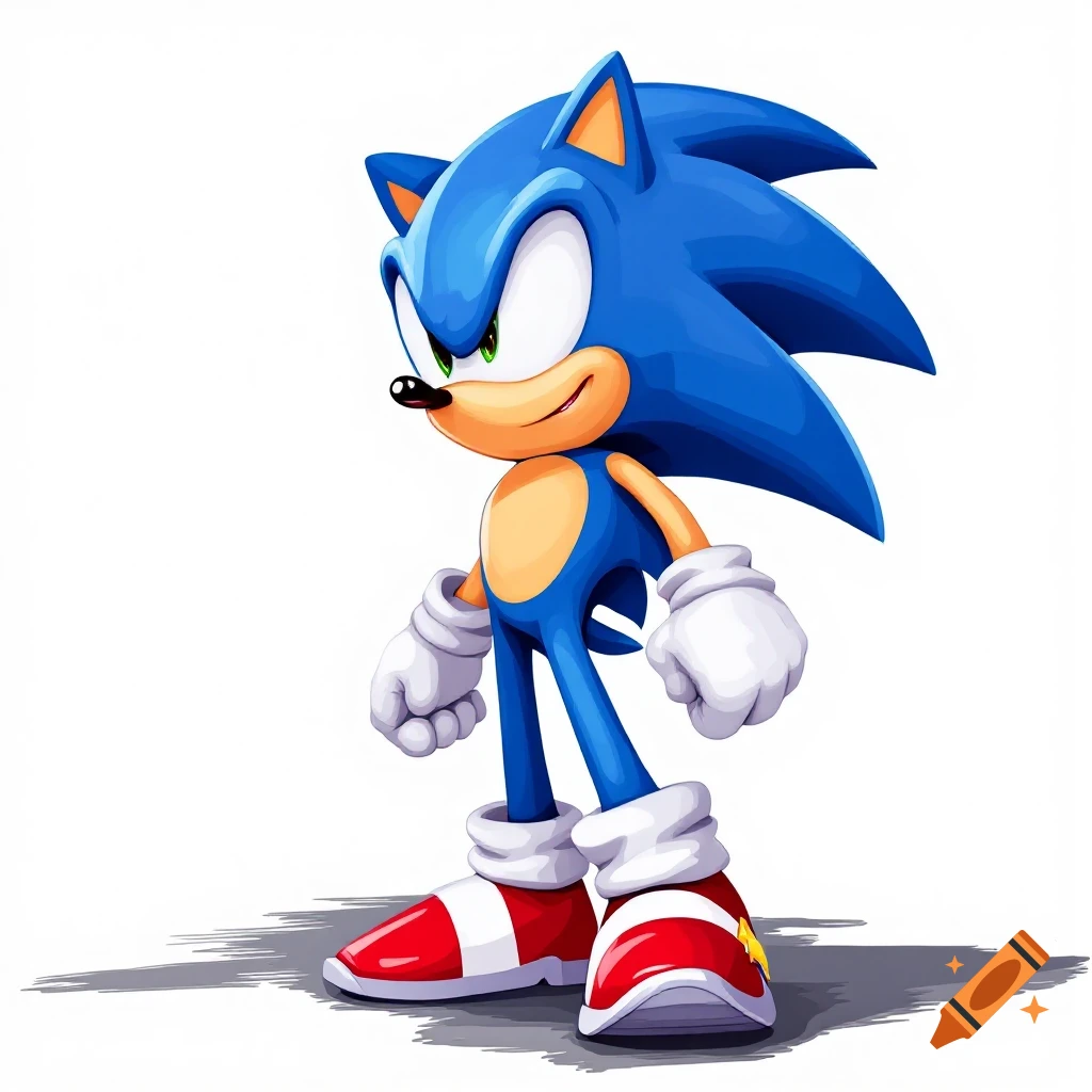 Sonic character relaxing with feet covered in ice cream on Craiyon