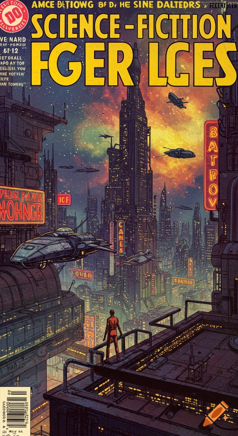 Sci-fi pulp magazine cover in Frank R. Paul and Ed Emshwiller art style ...