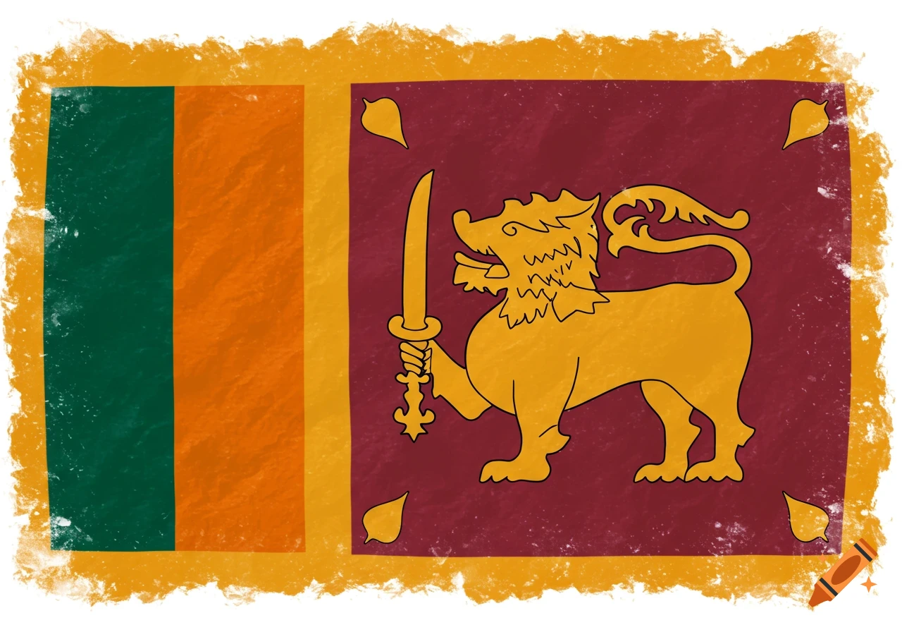Sri Lankan flag reimagined with gold lion, diamond accents, and emerald ...