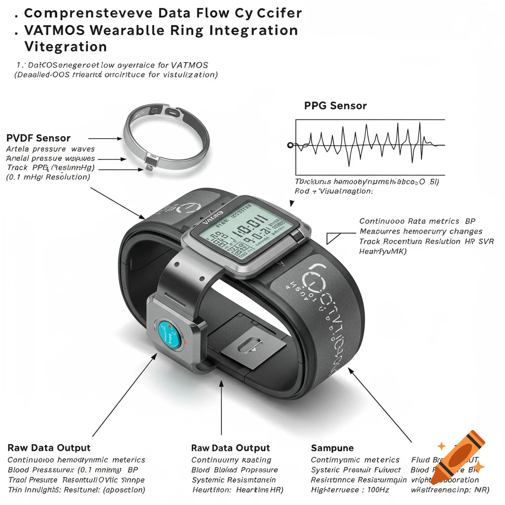 VATMOS Wearable Ring Data Flow Cycle Architecture on Craiyon