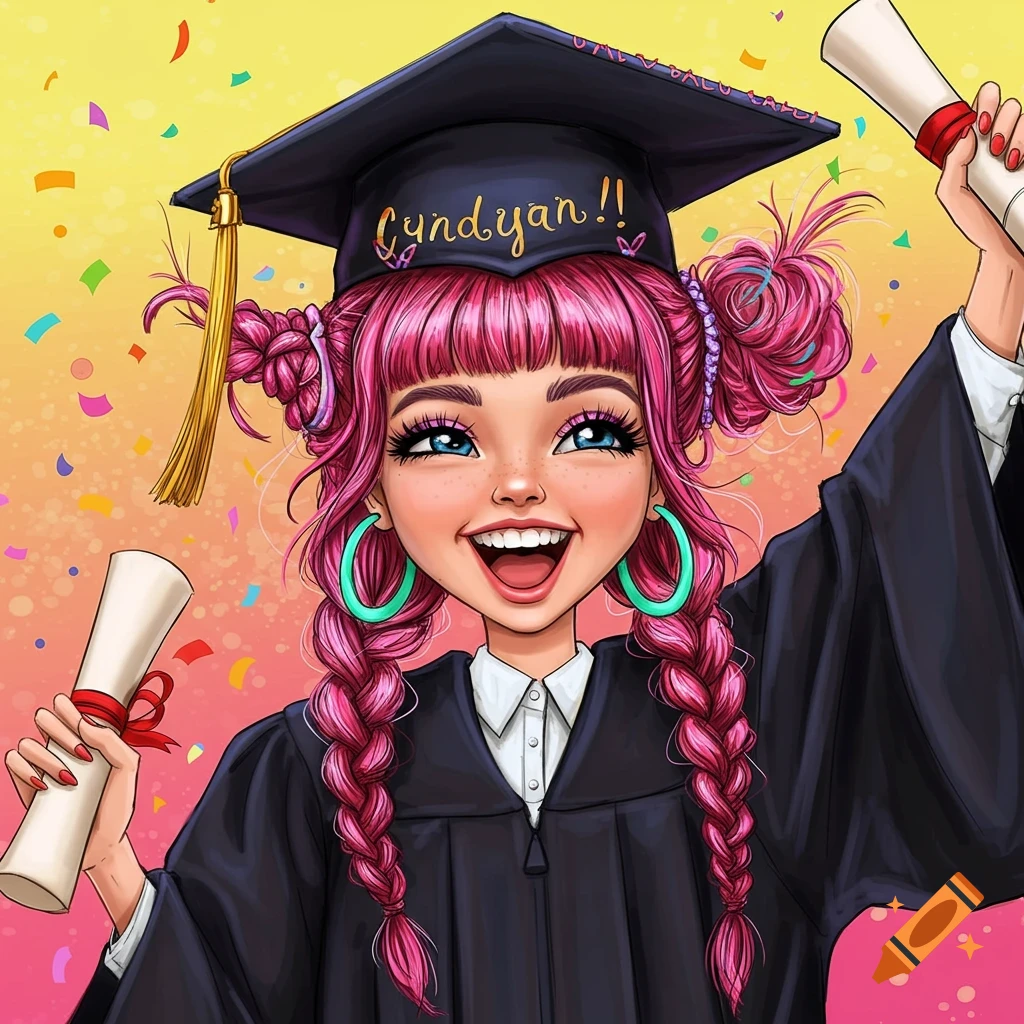 Girl graduation clipart on Craiyon
