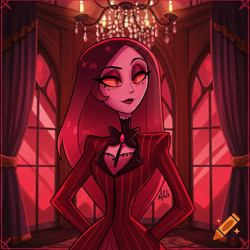 Carmilla Carmine from Hazbin Hotel on Craiyon