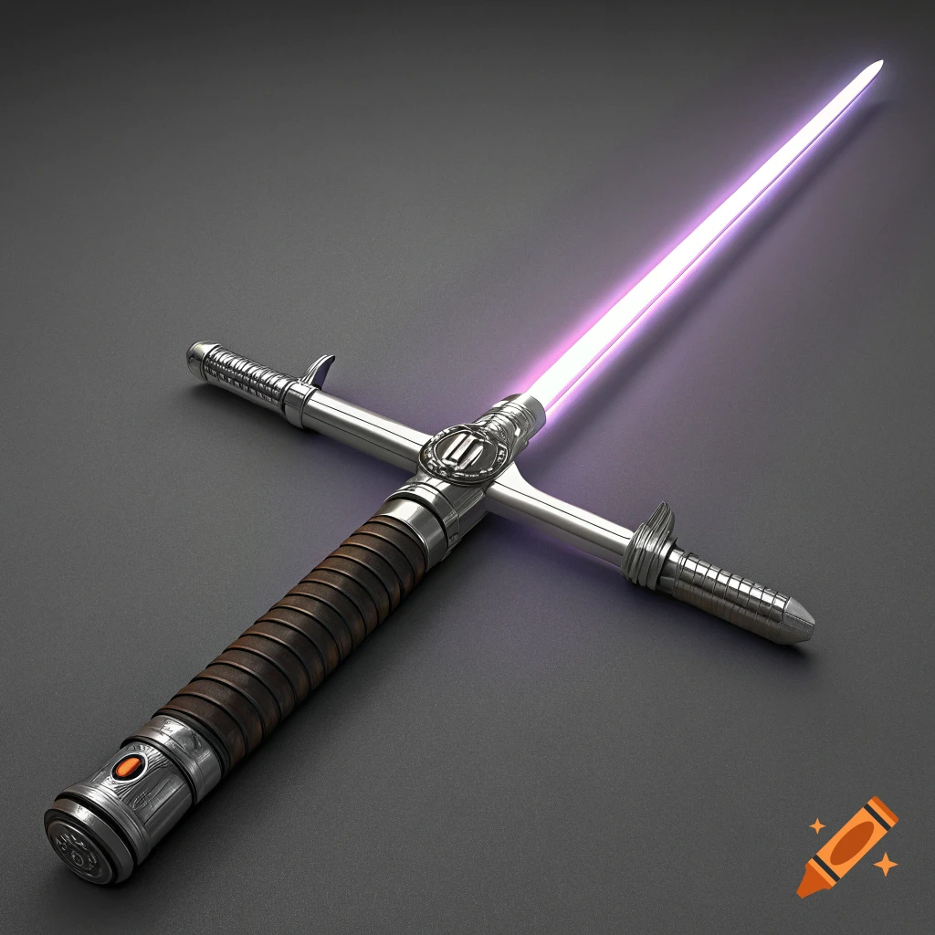 Elven-inspired lightsaber with slim smooth narrow leather grip and ...