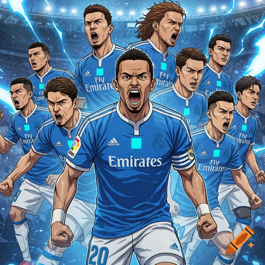 Stylized illustration of multiple football managers and a player ...