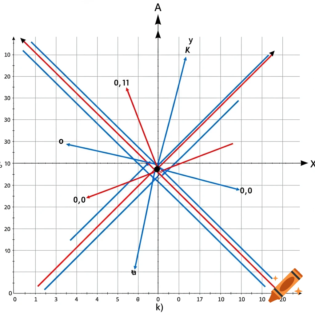 Coordinate plane with parallel and perpendicular lines on Craiyon