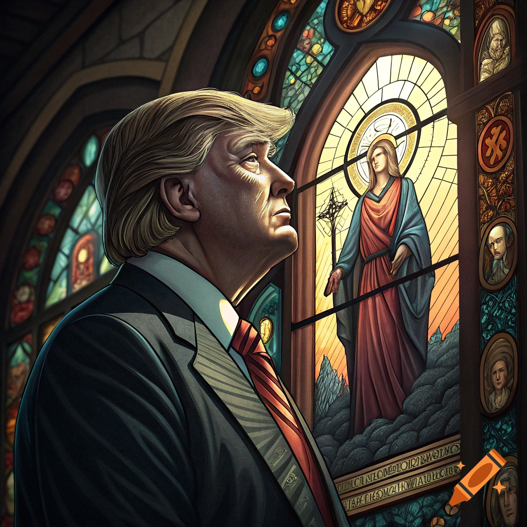 Judith Beheading Holofernes parody with Elon Musk and American symbols ...