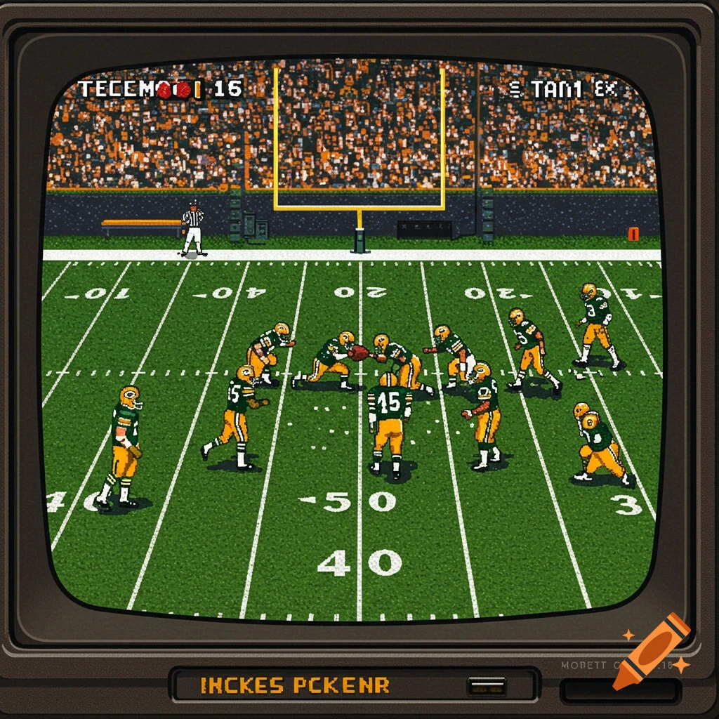 A Twitch stream overlay featuring stylized football players and game ...