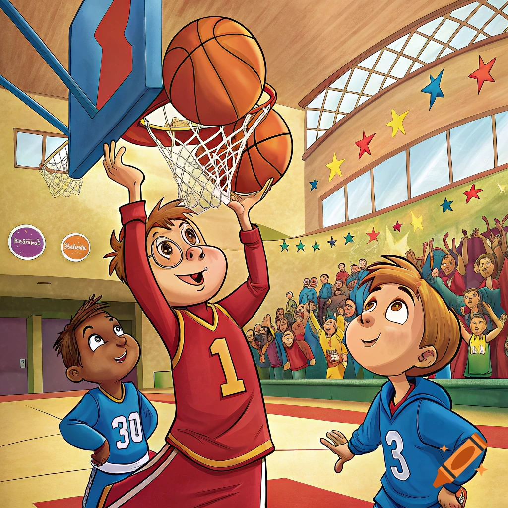 Alvin and the Chipmunks playing basketball on Craiyon