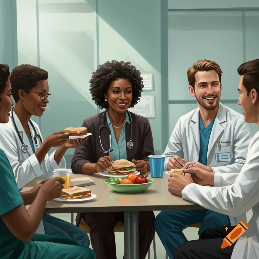 Group of people enjoying pizza on Craiyon