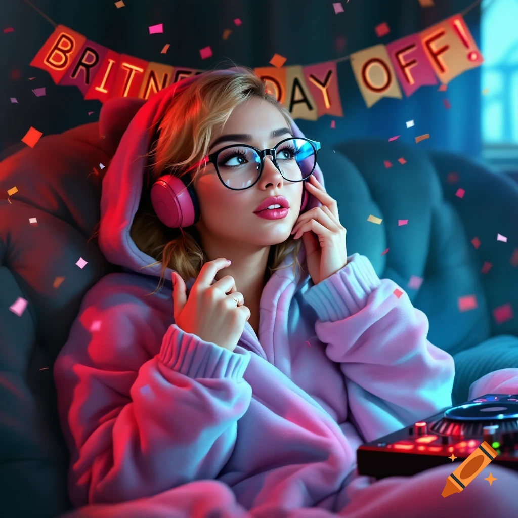 Britney in a snuggie eating snacks and DJ’ing on her day off with a ...