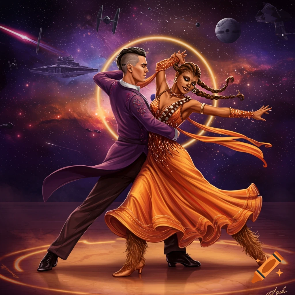 Ballroom dance with Star Wars decorations for May the Fourth on Craiyon