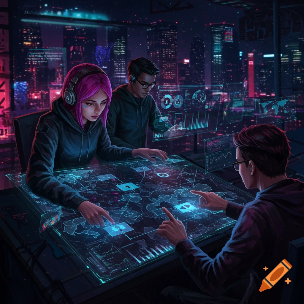 Cyber security data investigation abstract on Craiyon