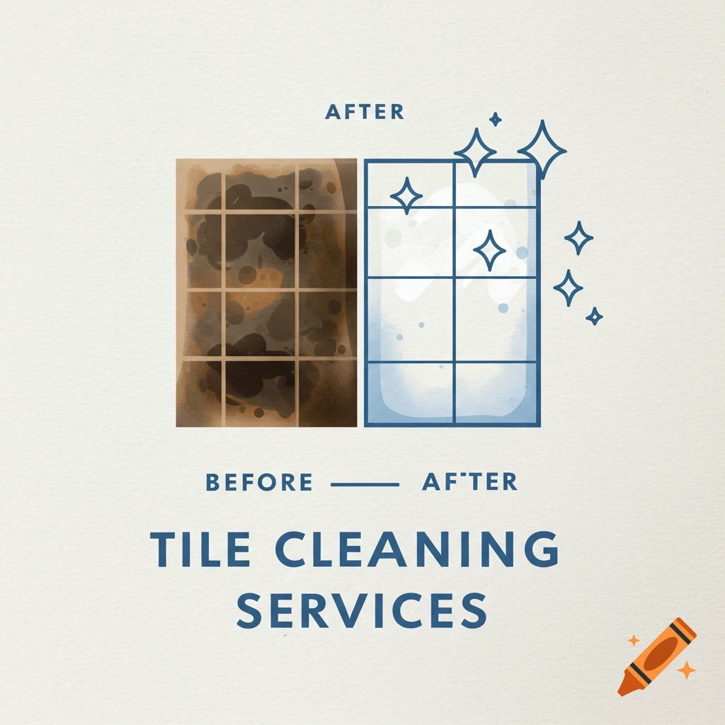 Tile cleaning services graphic on Craiyon