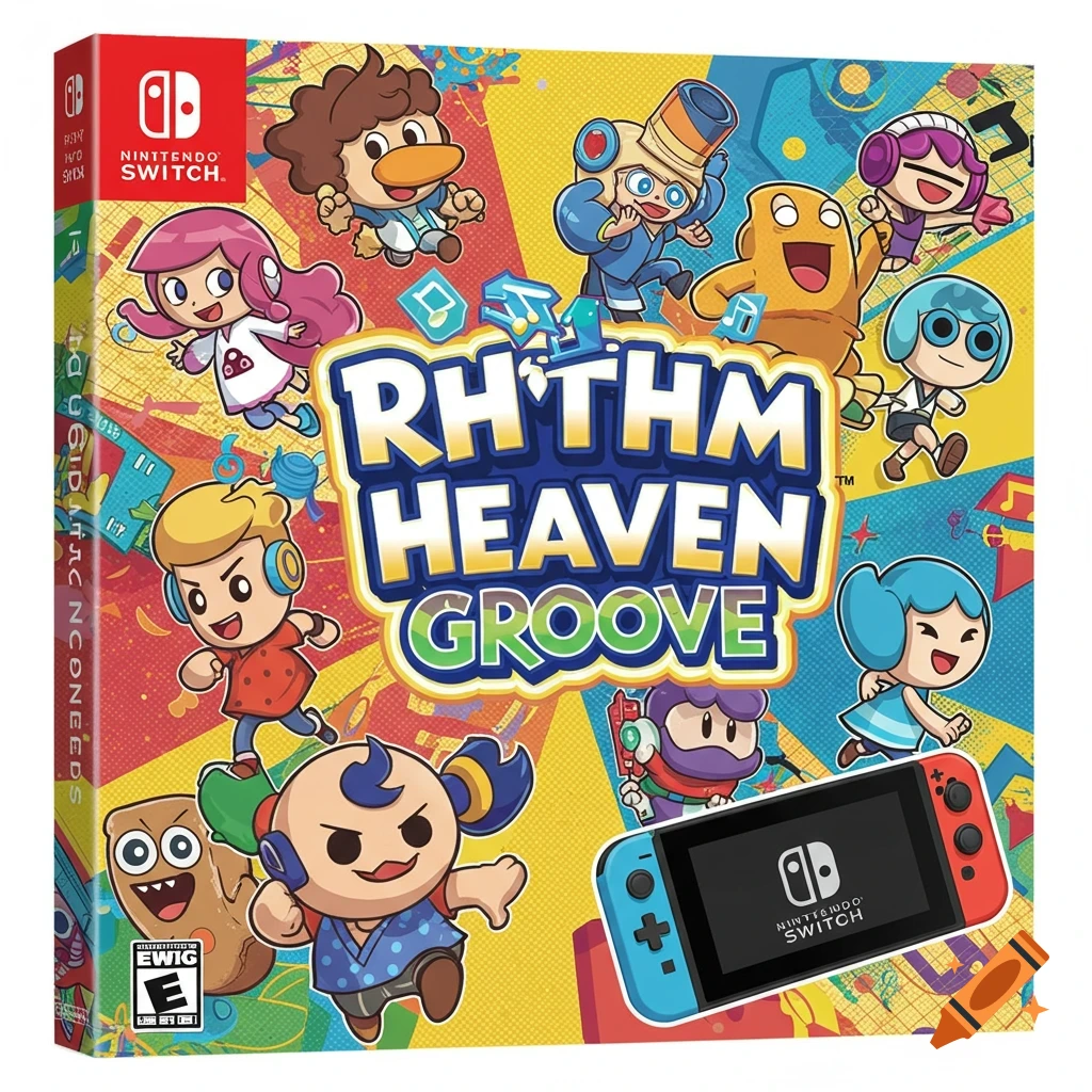 Rhythm Heaven Groove box cover on Craiyon