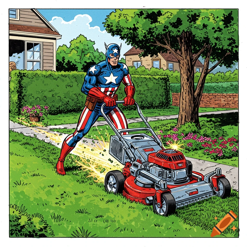 Comic book illustration of a superhero resembling Captain America ...
