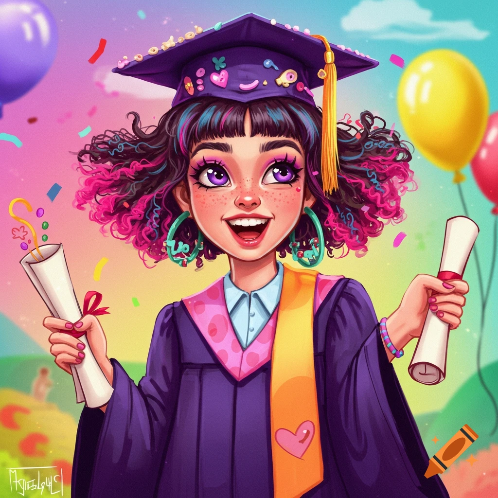 Girl graduation clipart on Craiyon