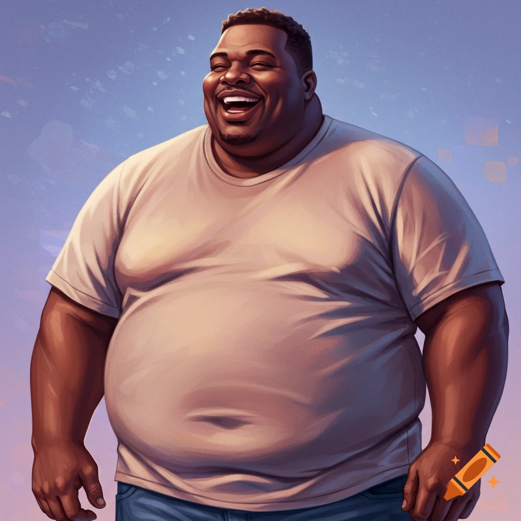 Humorous depiction of a chubby Discord moderator on Craiyon