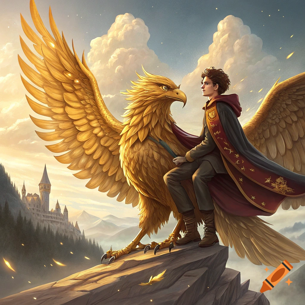 AOC riding an eagle on Craiyon