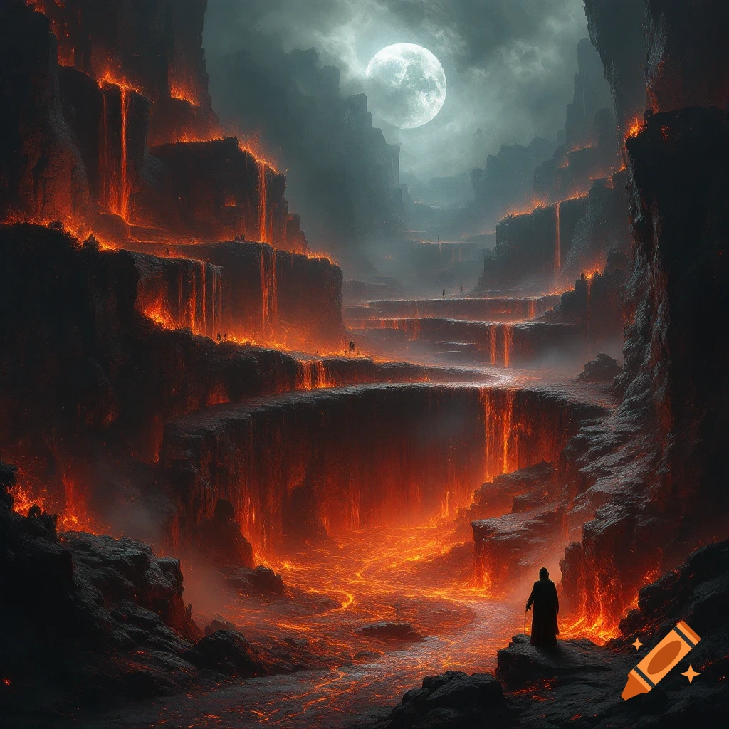 Poster depicting the Second Layer of Hell from Dante's Inferno on Craiyon