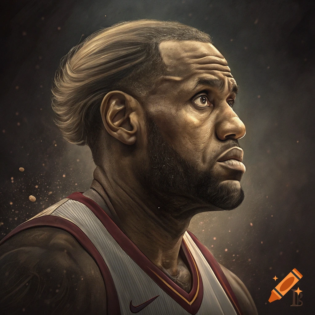 LeBron James morphing into Donald Trump with existential dread on Craiyon