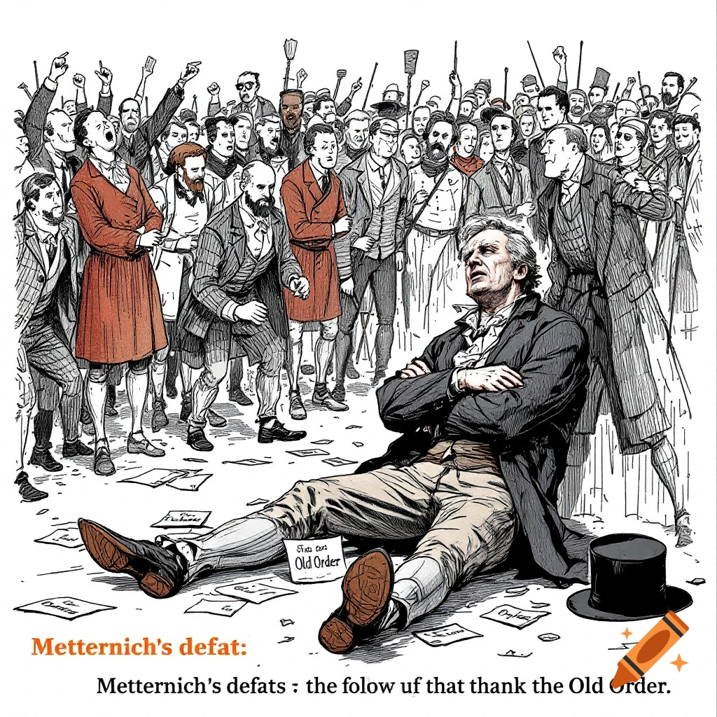 Line drawing of a defeated man sitting on the ground with papers and a ...