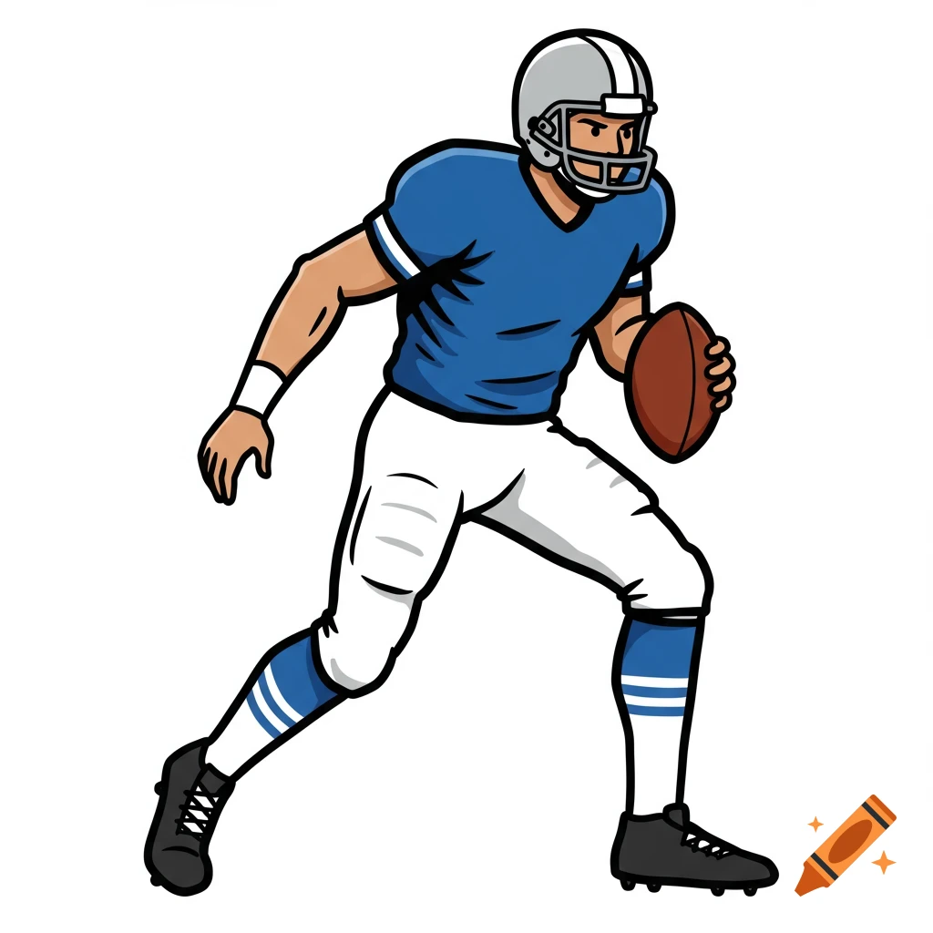 Cartoon Football Player Running